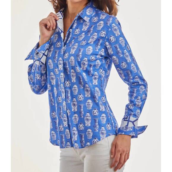 DIZZY-LIZZIE | Tops | New Dizzylizzie Rome Shirt In Chinoiserie Pattern ...